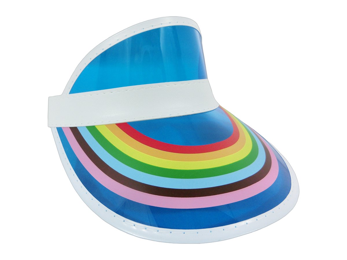 Nicky Bigs Novelties Clear Colored Plastic Rainbow Sun Visor Tennis ...