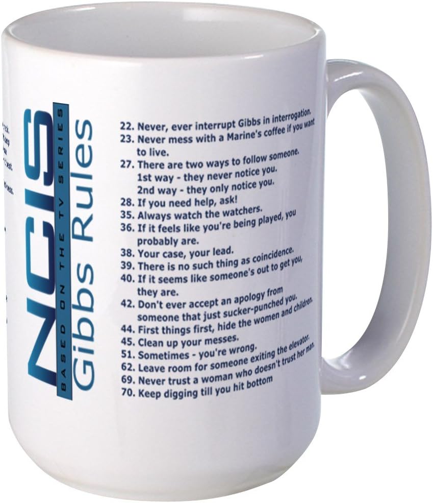 CafePress - Gibbs Rules NCIS Mugs - Coffee Mug, Large 15 oz. White ...