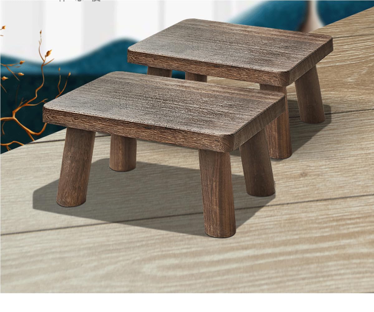 Solid Wooden Step Stool with Non-Slip Rubber Feet, Children Adult Small ...