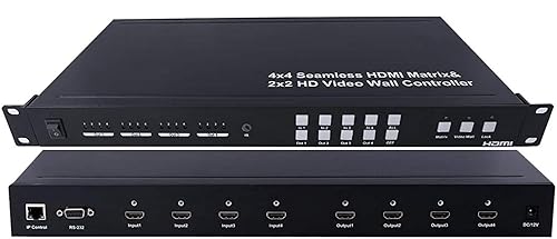 2x2 Video Wall & 4x4 Seamless HDMI Matrix Switcher Processor 1080P HD ...