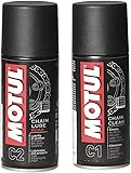 Motul Combo of C2 Chain Lube (400 ml) and C1 Chain Clean for All Bikes ...