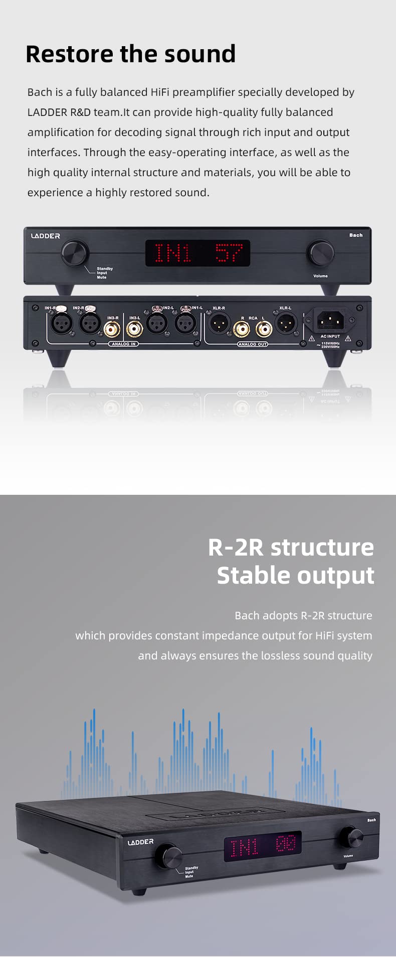 Mua Ladder Bach Fully Balanced HiFi Preamplifier R-2R Structure Stable ...