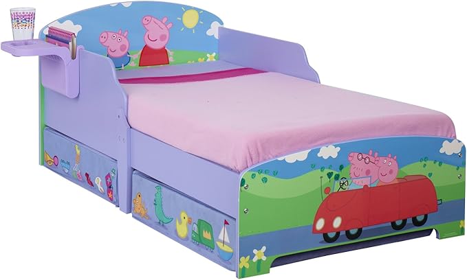 Peppa Pig Toddler Bed with Underbed Storage and Shelf: Amazon.co.uk ...