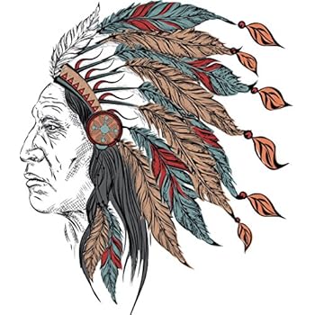Amazon.com: Divine Designs Red and White Native American Indian Chief ...