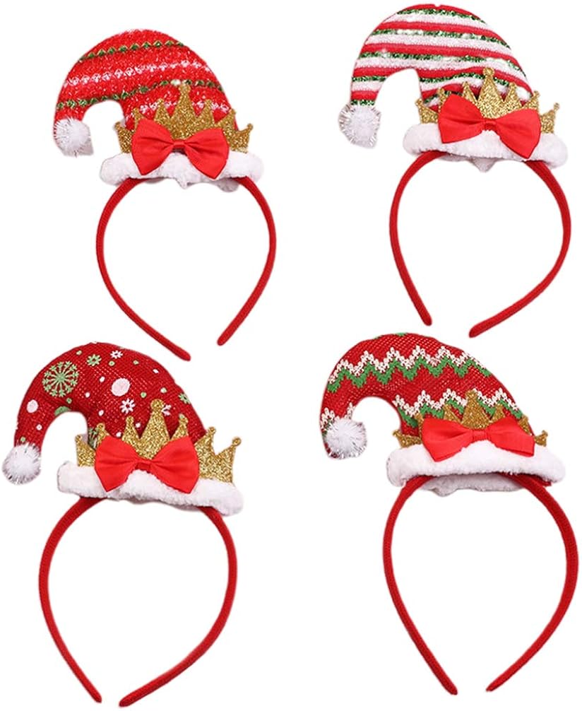 Happyyami 4Pcs Christmas Elf Headband Xmas Hat Headband Party Costume ...