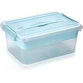 Amazon.com: BTSKY Stack & Carry Box, Clear Plastic Storage Container ...