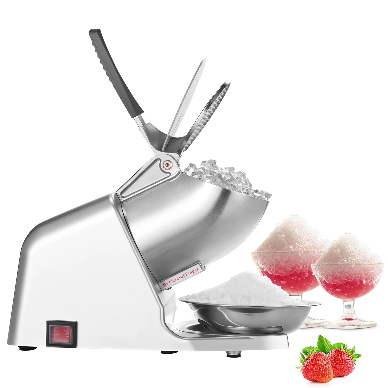 VEVOR Ice Crusher Machine, 286lbs Per Hour Electric 4 Blades Snow Cone ...