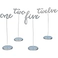 Amazon.com: Silver Table Numbers (1-12 wooden calligraphy) Wedding and ...
