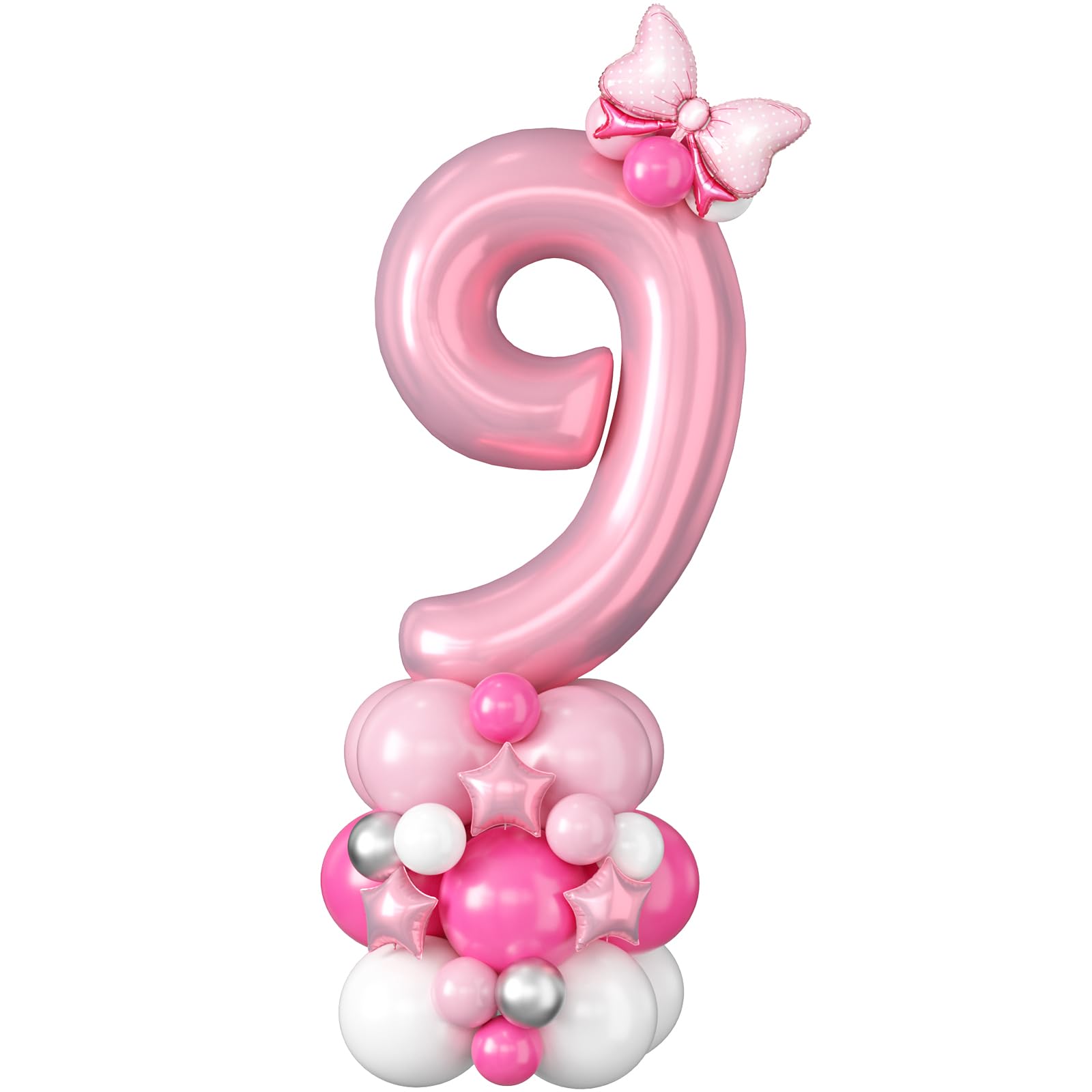 Mua 40 Inch Pink Number 9 Balloon for 9th Birthday Decoration Pastel ...