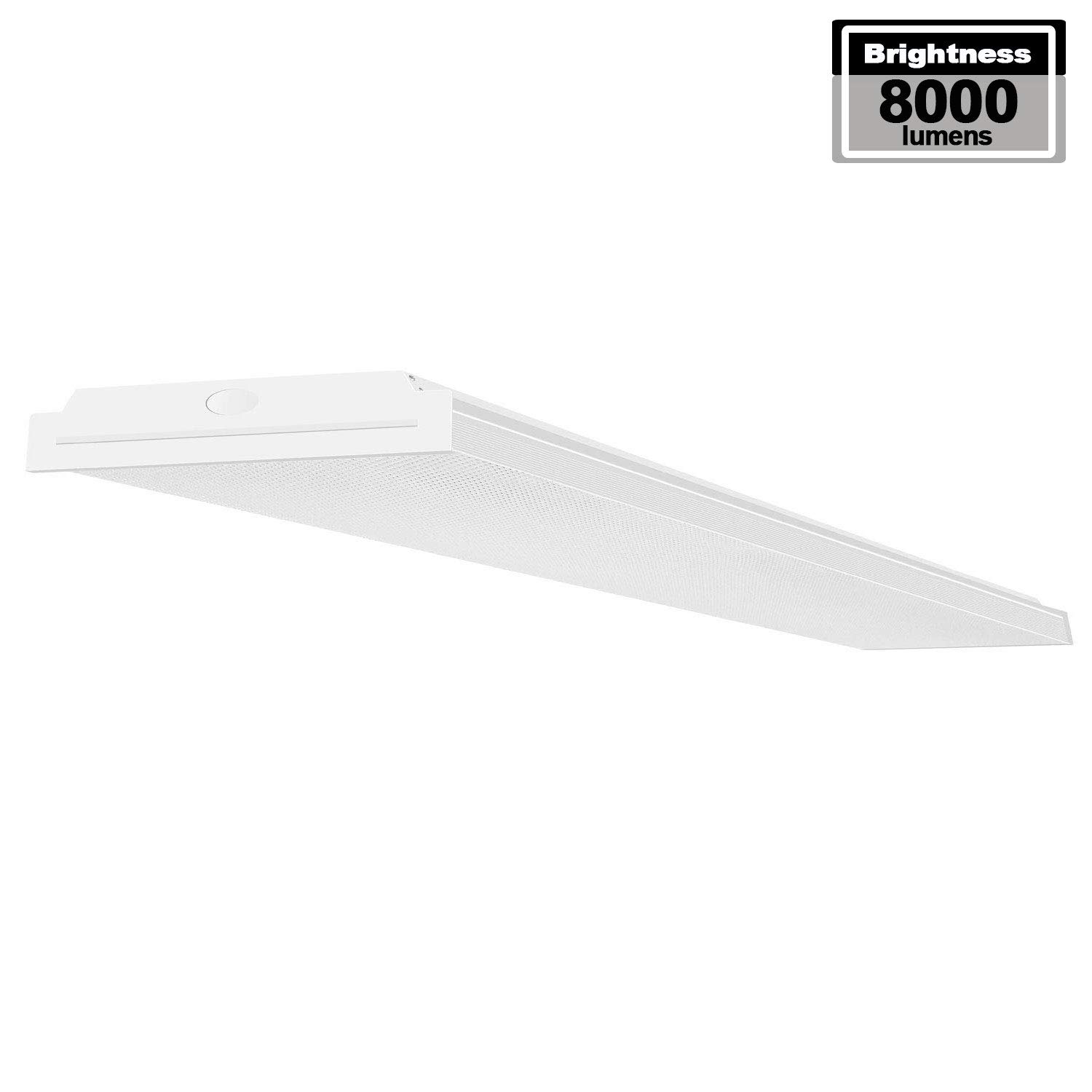 AntLux 72W LED Wraparound Light 4FT LED Office Lights Ceiling, 8000 ...