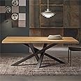 Amazon.com - LAKIQ Solid Wood Dining Table Industrial Rectangle Kitchen ...