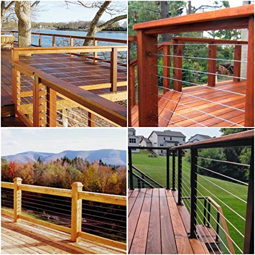 HarborCraft 300 Feet 1/8" 316 Stainless Steel Wire Rope Aircraft Cable ...