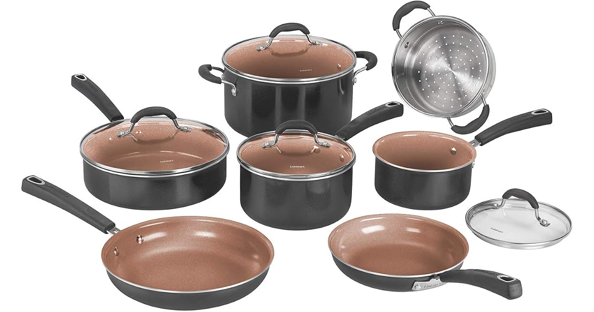 11-Piece Cuisinart 54CCP-11BK Ceramica XT Non-Stick Cookware Set only ...