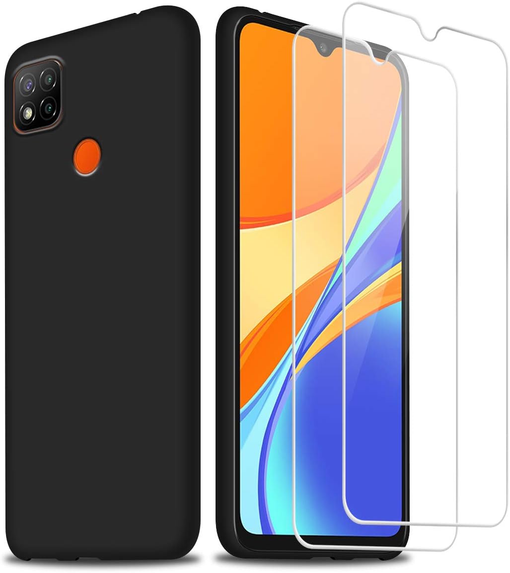 Coque pour Xiaomi Redmi 9C, Noir Liquide Souple TPU Silicone Housse ...