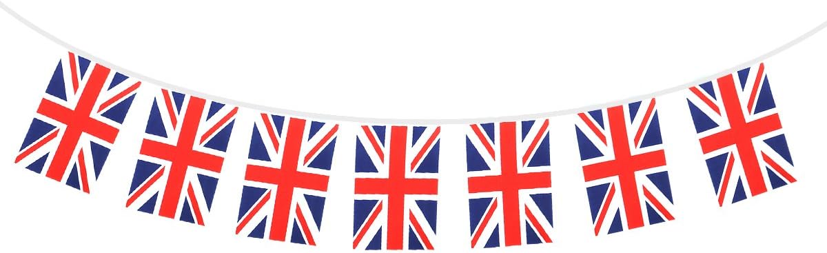 BESTOYARD 8.5M Union Jack Flag Banners String 32 United Kingdom UK ...