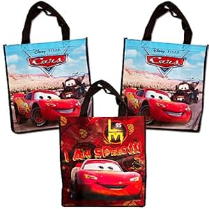 Amazon.com: Disney Cars Tote Bags Value Pack -- 3 Reusable Tote Party ...