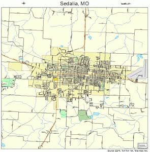 Amazon.com: Large Street & Road Map of Sedalia, Missouri MO - Printed ...