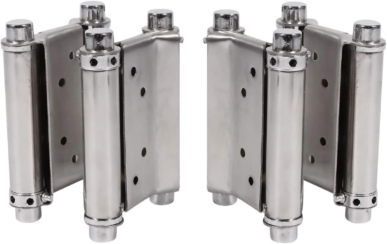 2 Pairs 3inch Double Action Stainless Steel Door Hinges Saloon Cafe ...