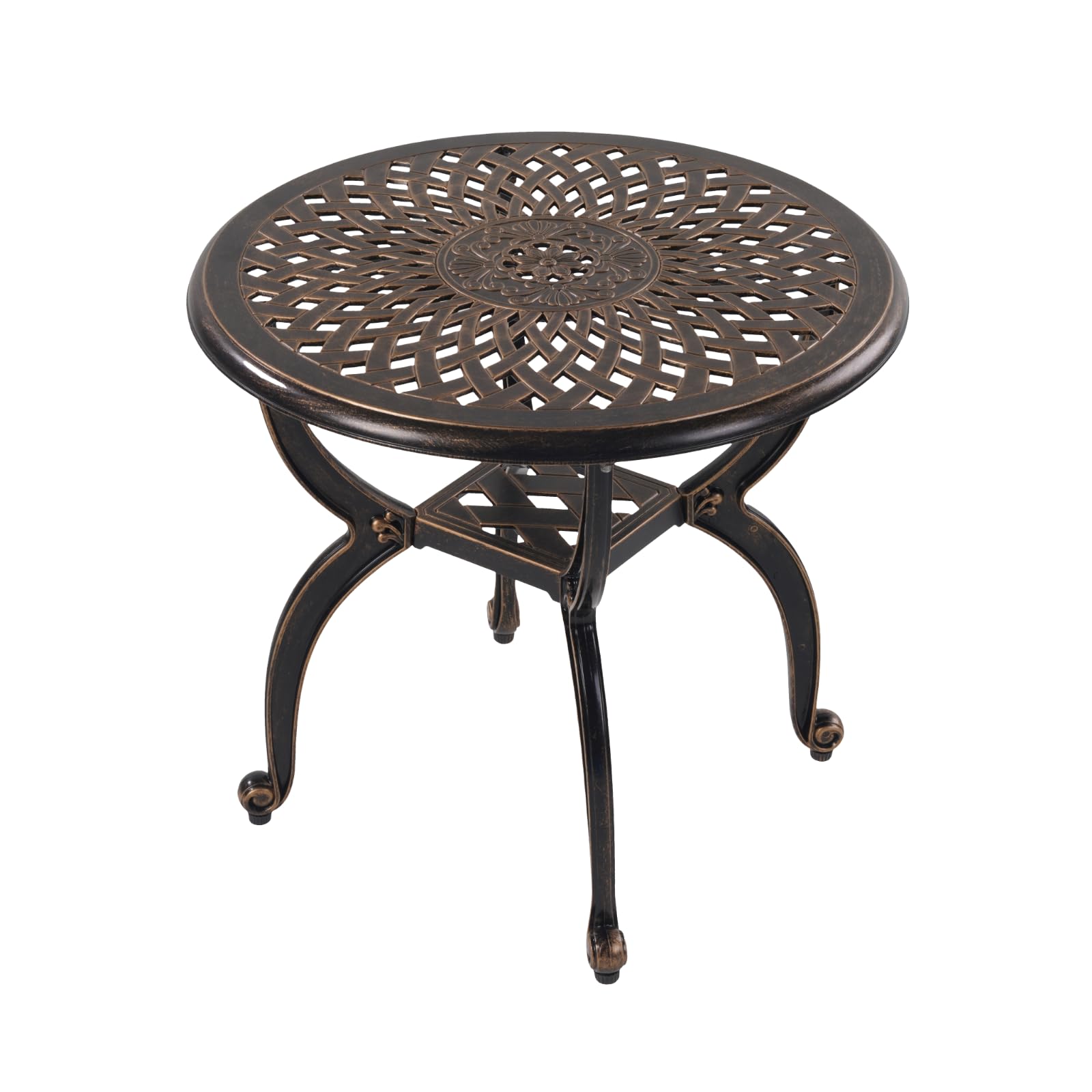 KAILI Outdoor Cast Aluminum Side Table Patio Side Table Backyard, Pool ...