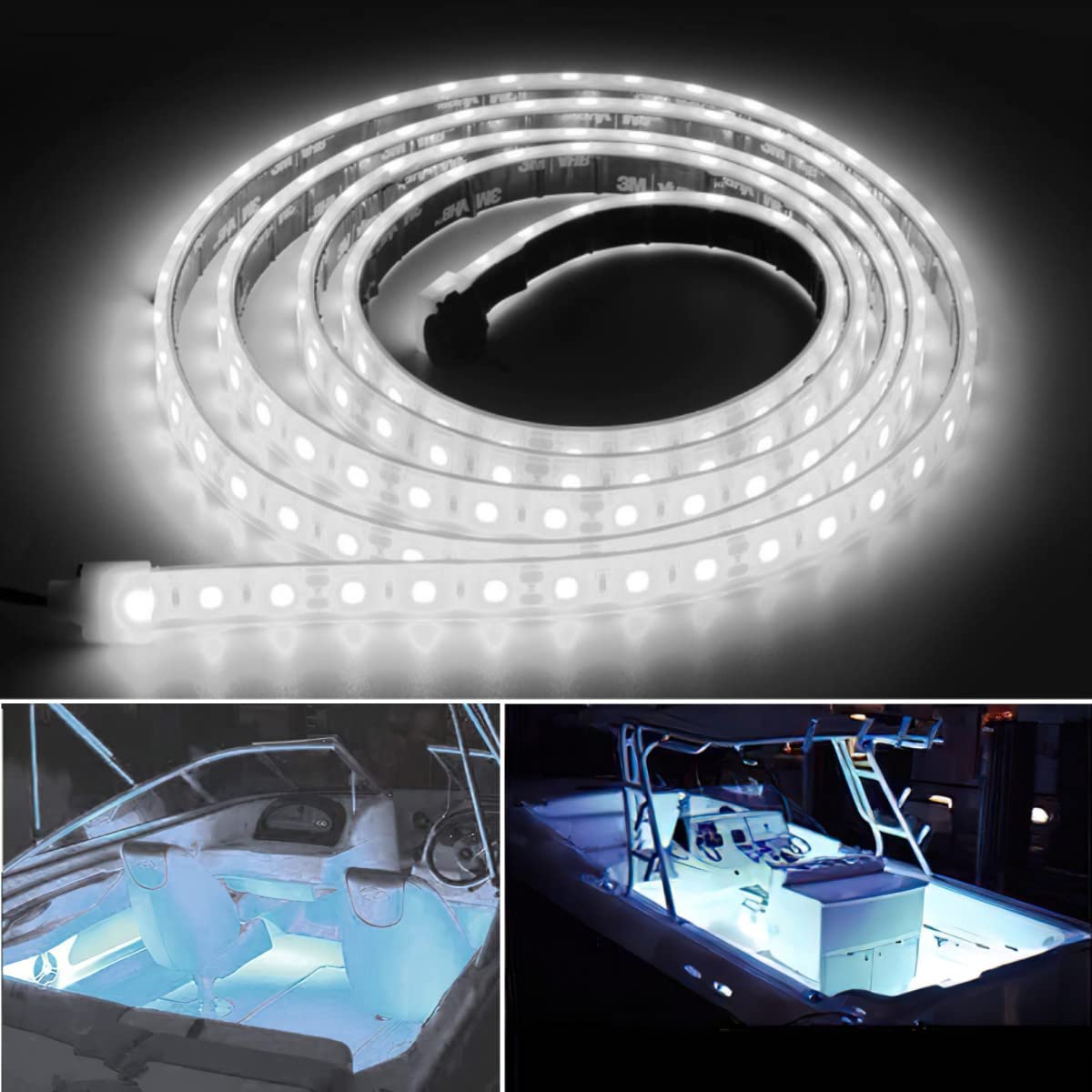 ROLiGHTiC Marine Submersible Boat LED Strip Lights, 12V 8FT IP68 ...