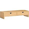 SoBuy Bamboo Computer Screen Monitor Stand,Monitor Riser,Desk Organizer ...