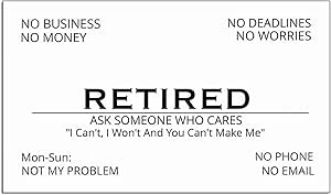 Amazon.com: Funny Retirement Business Cards - 25 Humorous Novelty Gift ...