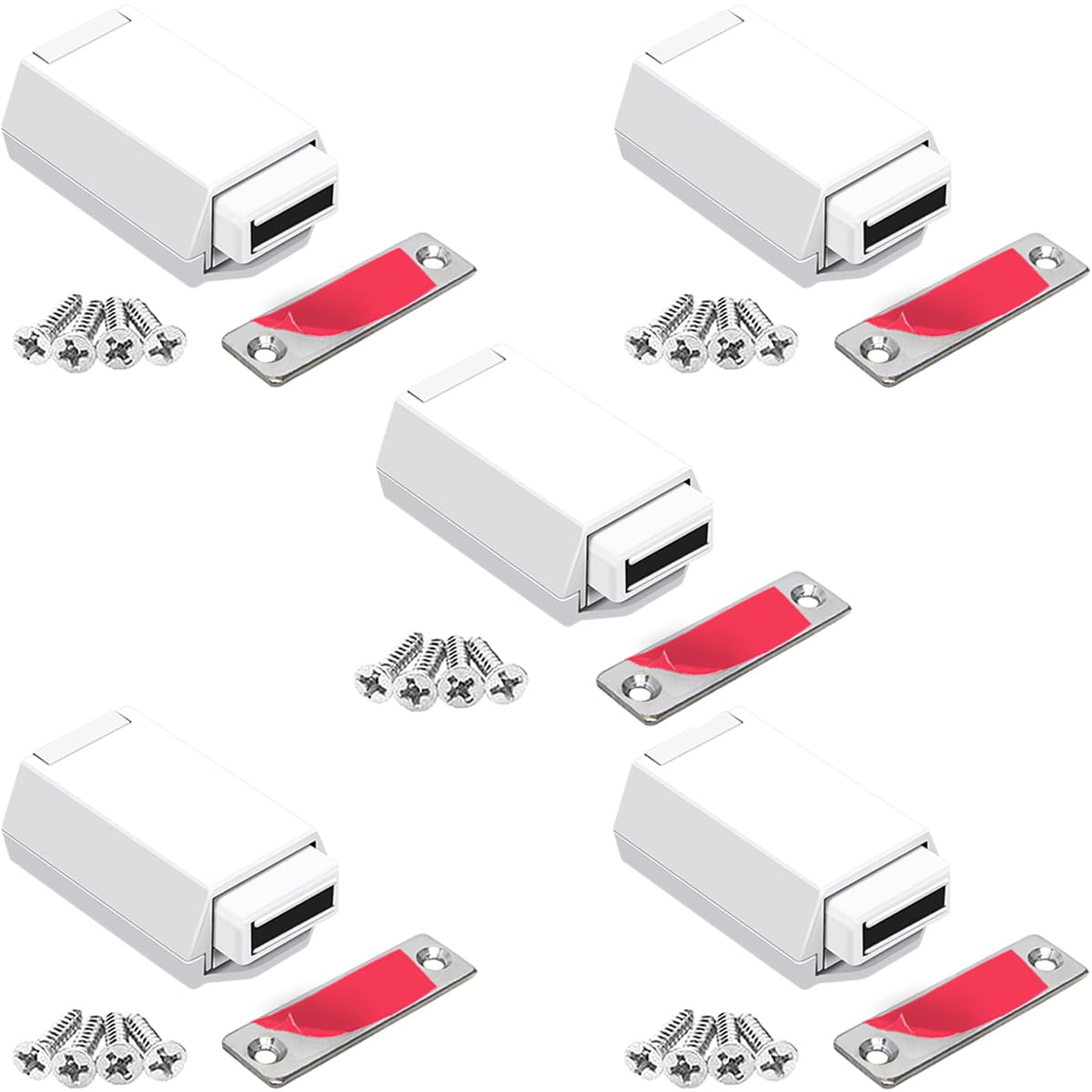 Magnetic Push to Open Cabinet Hardware CBRIVE 5 Pack Heavy Duty Push ...