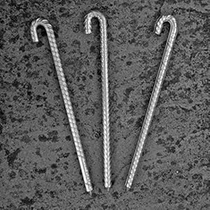 10 x 14" Long Heavy Duty Ground Stakes 12mm x 355mm Ribbed Galvanized ...
