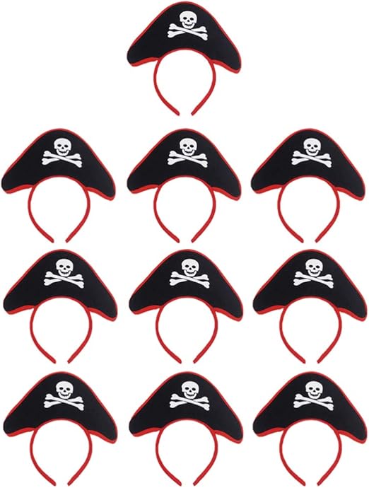 BESPORTBLE 10pcs Pirate Headband Pirate Hat Costume Cap Halloween ...