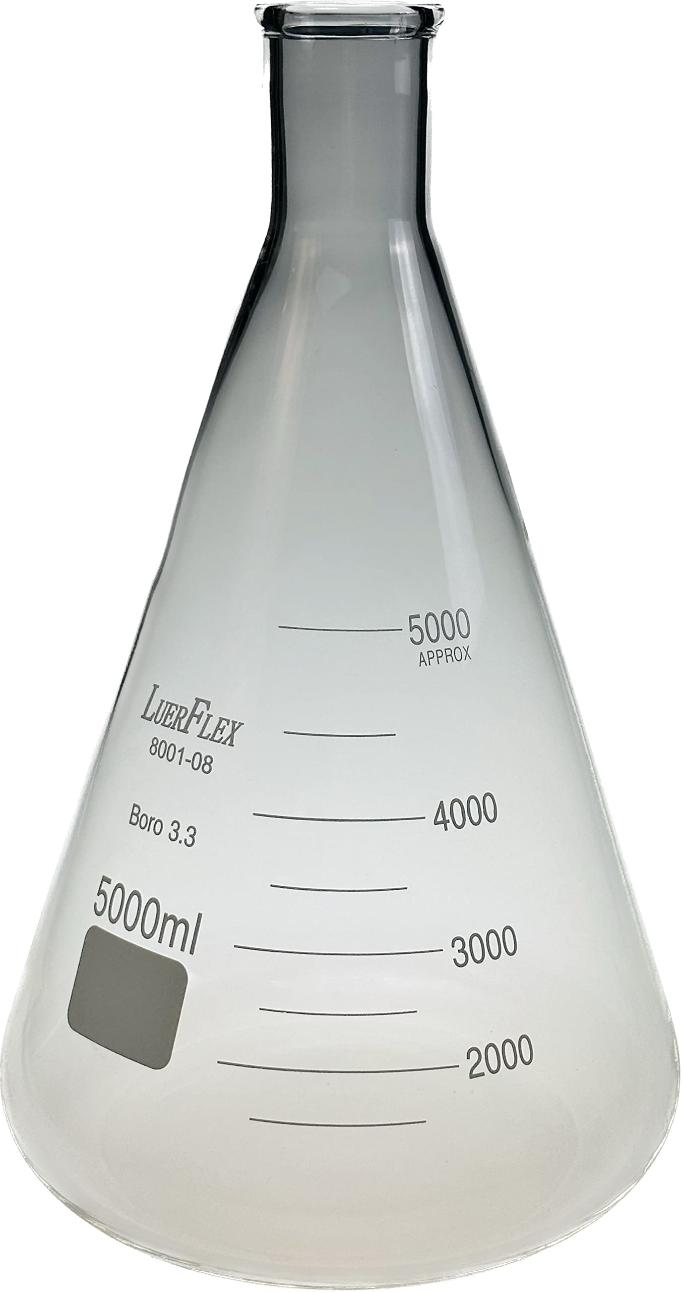 LUERFLEX 5000ML Erlenmeyer Flask Borosilicate Glass Pack Of 1 on Galleon Philippines