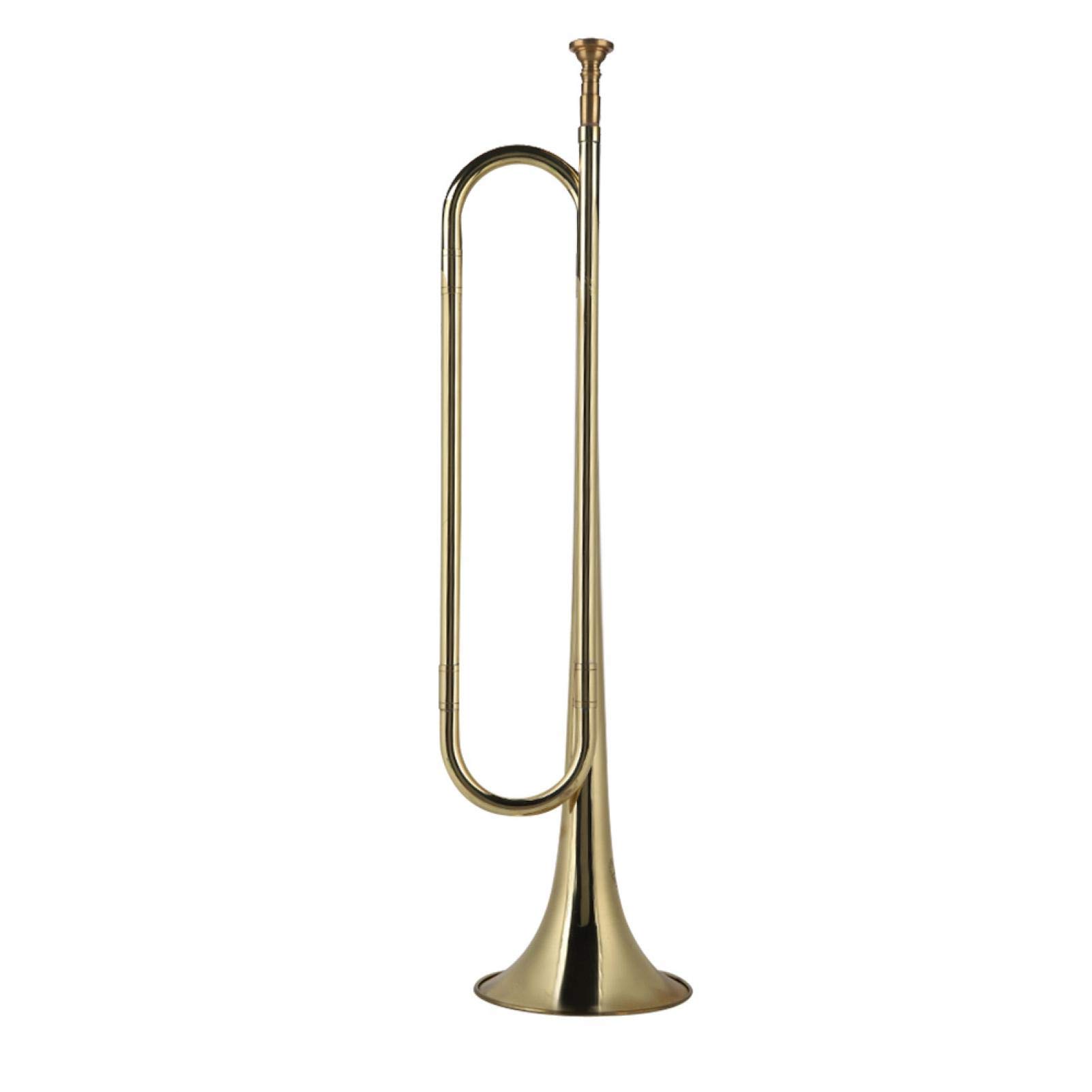 Trumpet Brass Cavalry, Cavalry Trumpet Marching Bugle Horn Gold Plated ...