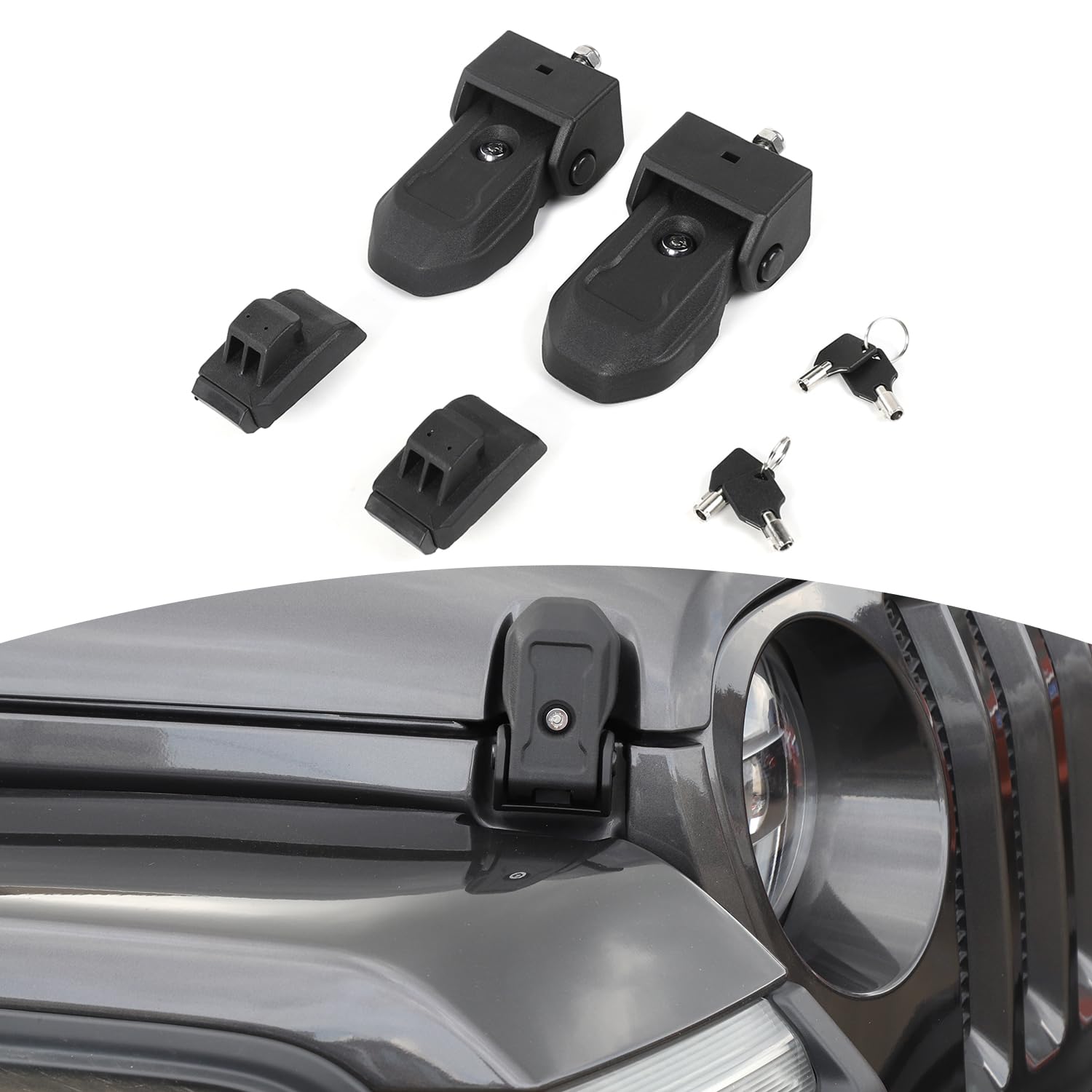 RT-TCZ for Jeep JL OEM Hood Latches Catch Locking with Key for Jeep ...