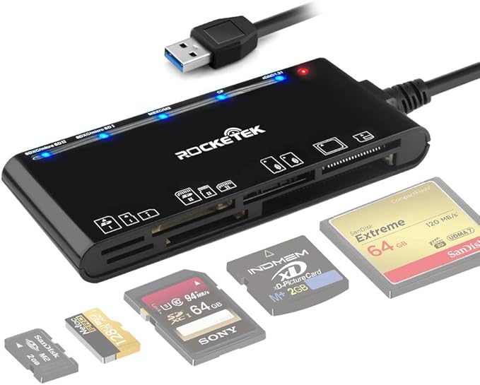 Card Reader USB 3.0, Rocketek 7 in 1 Memory Card: Amazon.co.uk: Electronics