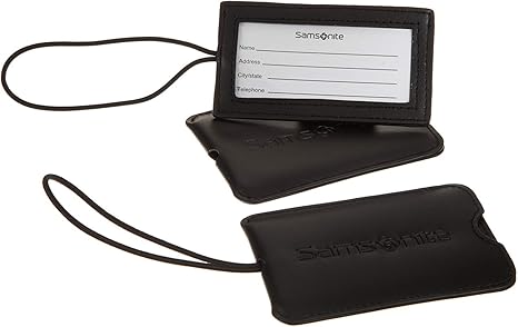 Amazon.com | Samsonite Luggage Vinyl ID Tags 2 Pack (One Size, Black ...