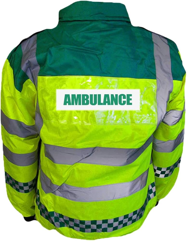 Paramedic Yellow Hi Vis Bomber Jacket With Reflective Ambulance Badges ...