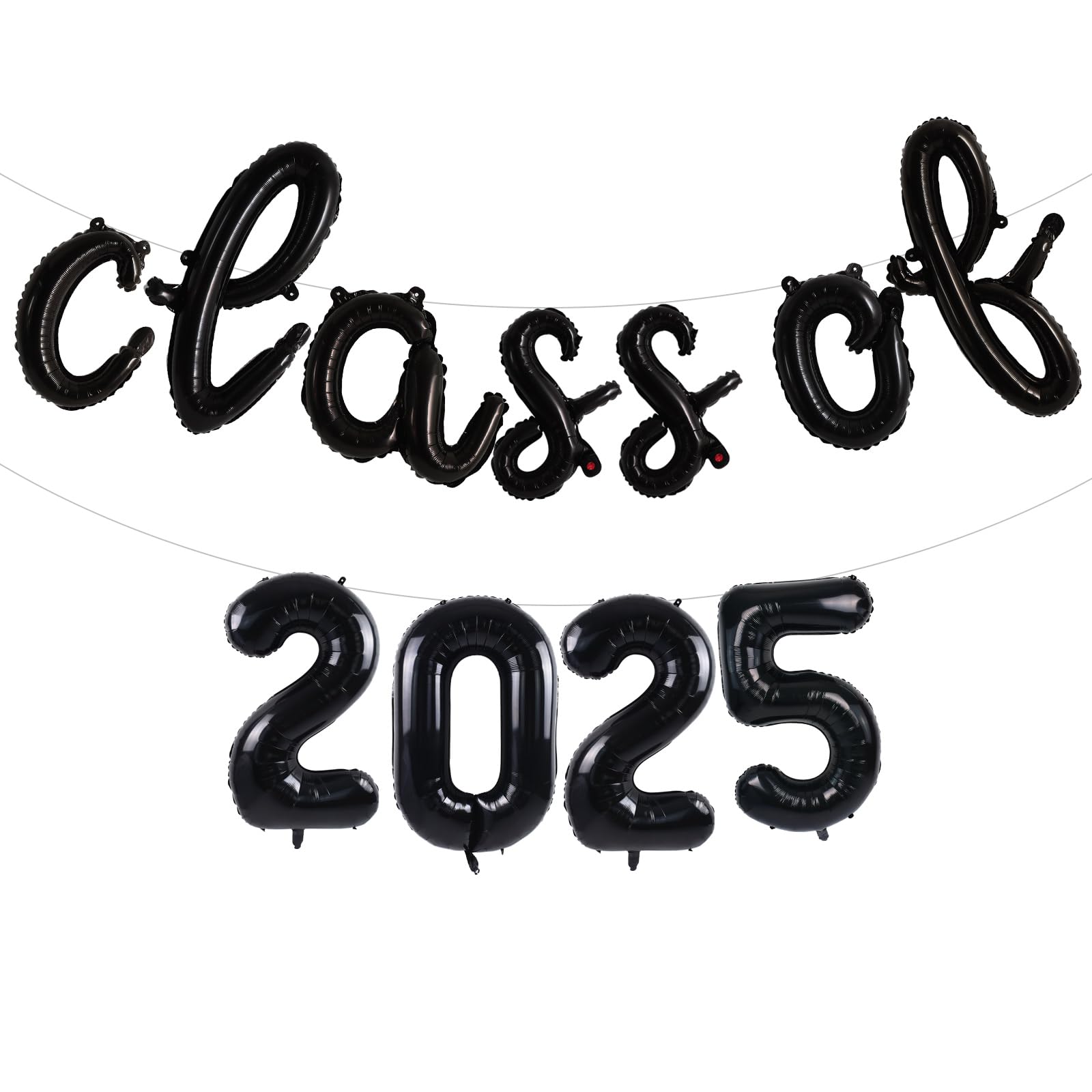 TONIFUL Black Cursive Class of 2025 Graduation Balloon Banners 2025 ...