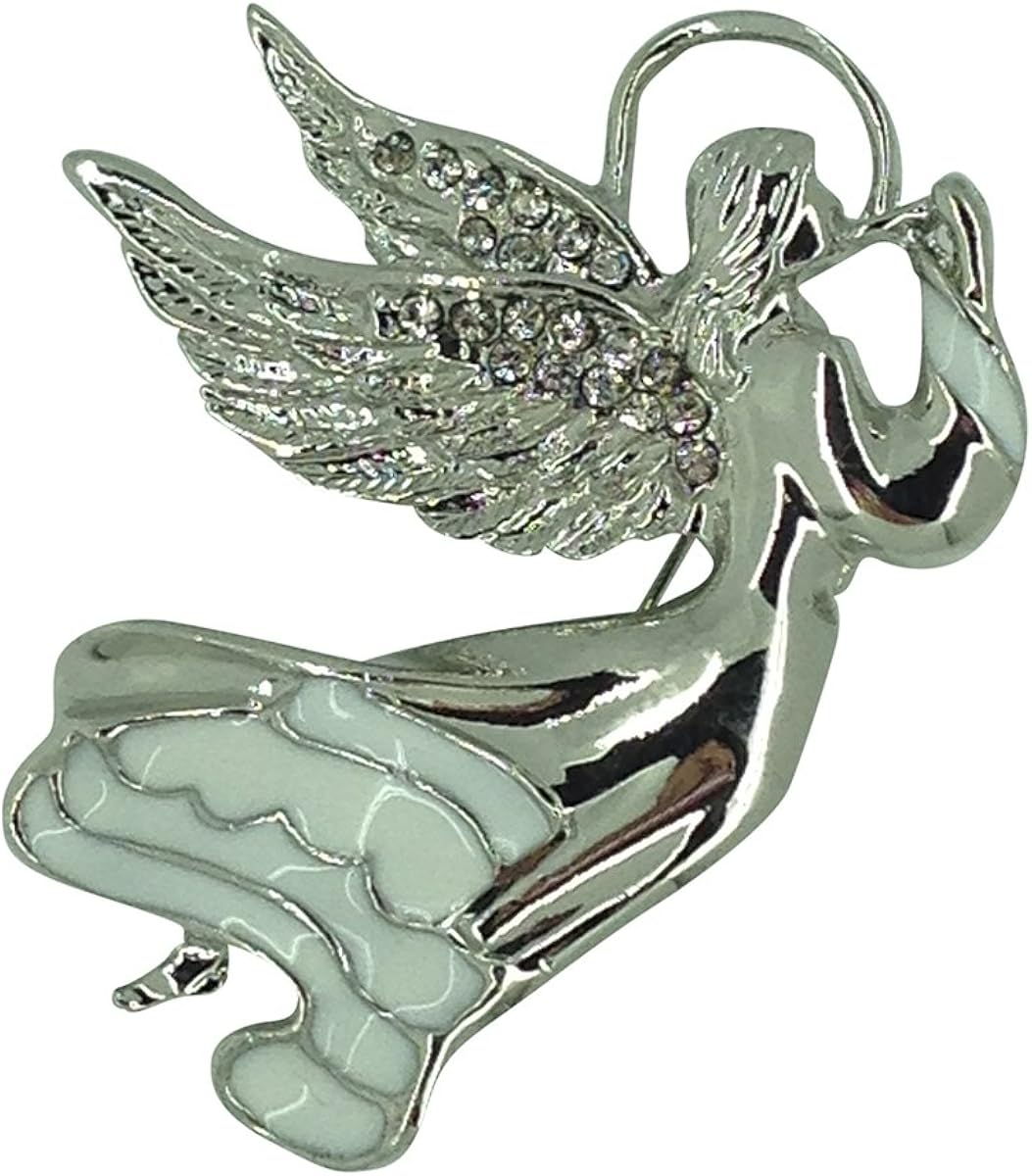 Amazon.com: Luck Trader Guardian Angel Pin Brooch Rhodium Plated with ...
