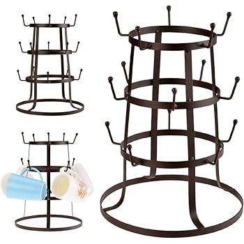 Amazon.com - Barwild Mug Rack Wall Mounted Coffee Cup Holder, 8 Rows 36 ...