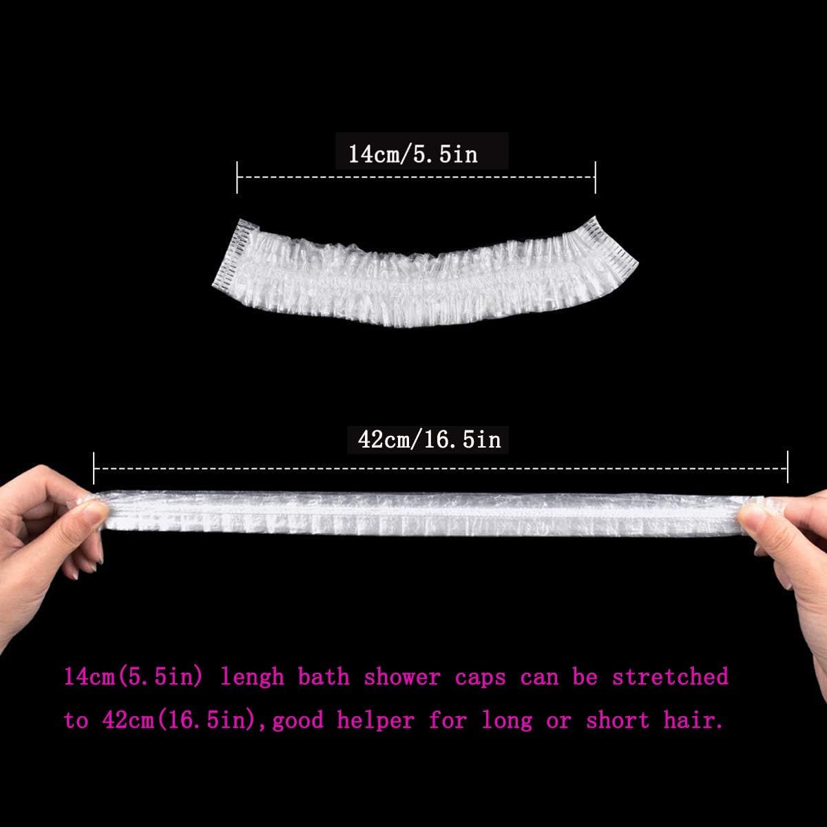 Disposable Shower Caps, 100 PCS Bath Caps for women Thicker Waterproof Bath Caps, Hair ...