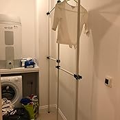 Heavy Duty Clothes Rack, 4 Poles 6 Bars Telescopic Coat Hanger Wardrobe ...