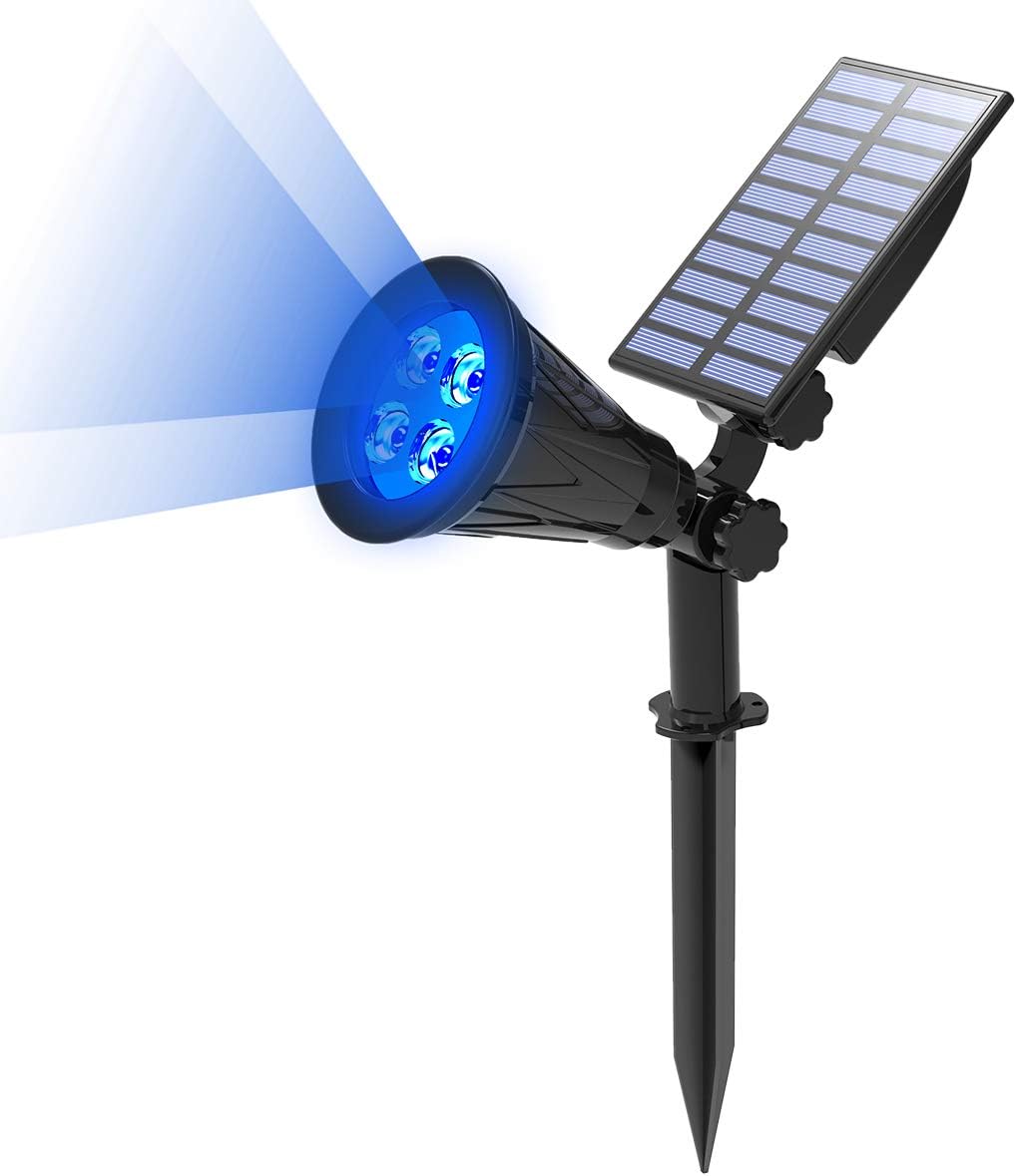 T-SUN LED Solar Spotlights, Blue Led Solar Lights,Super Bright 250LM ...