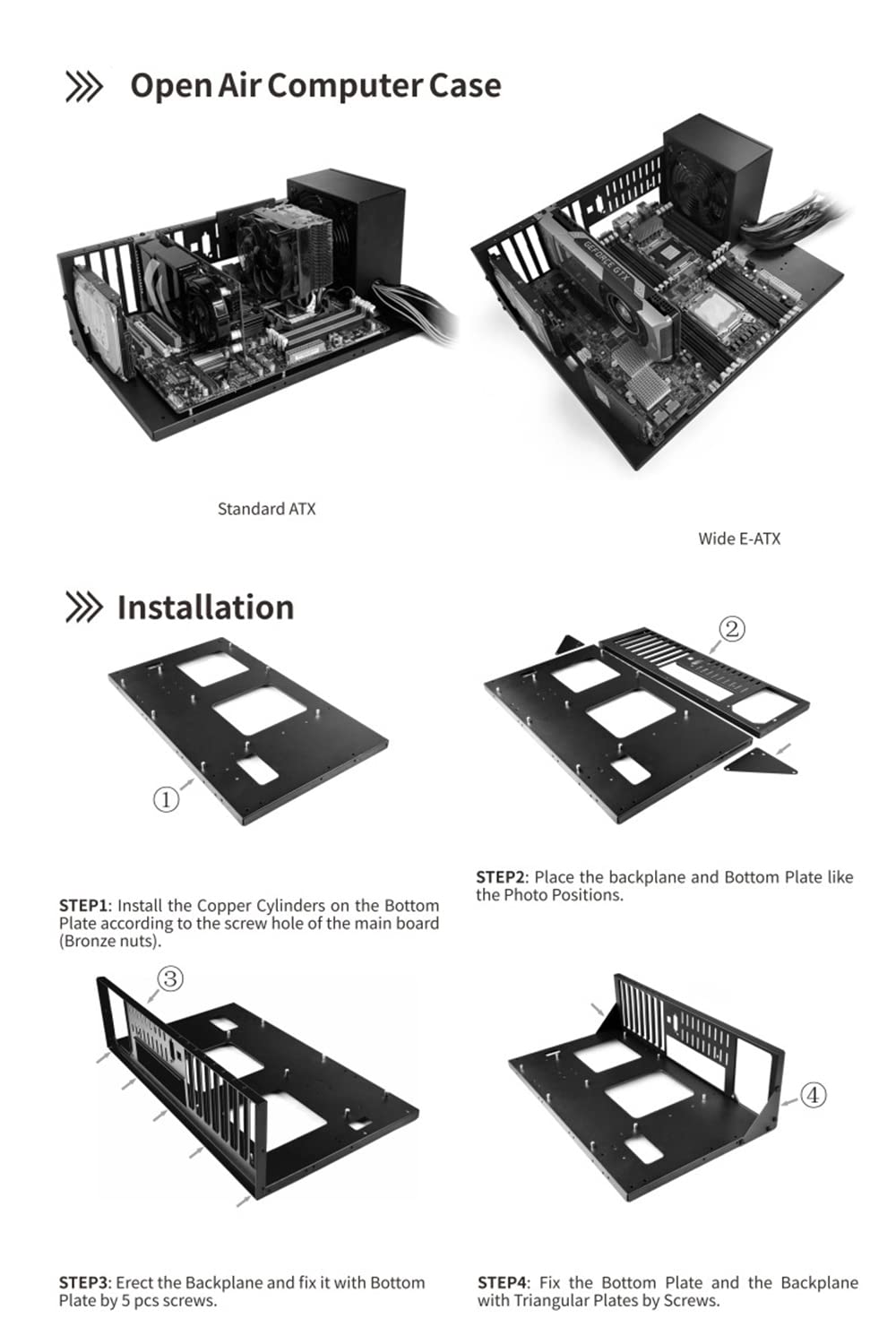 Mua DIY Gaming Computer Case, ATX Open Chassis Case Rack for ATX/M-ATX ...