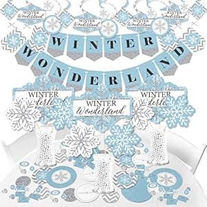 Amazon.com: Big Dot of Happiness Winter Wonderland - Snowflake Holiday ...