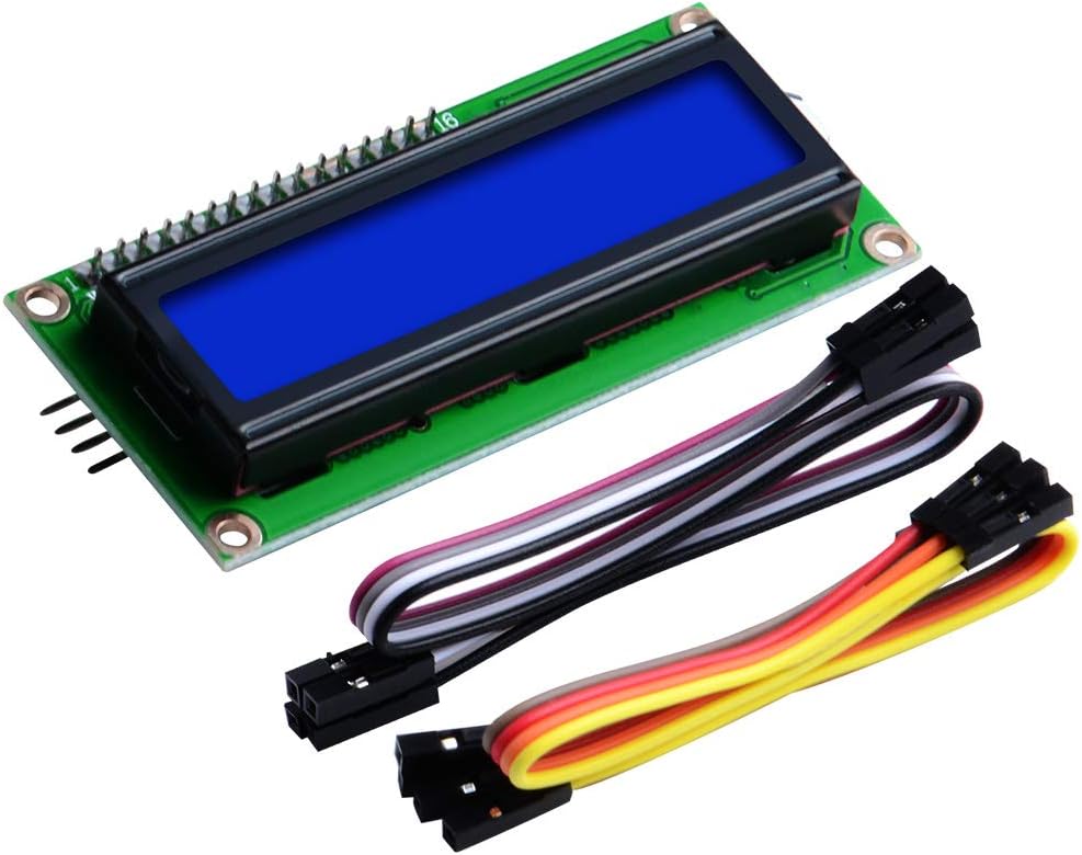 GeeekPi 2-Pack I2C 1602 LCD Display Module 16X2 Character Serial Blue Backlight LCD Module for ...
