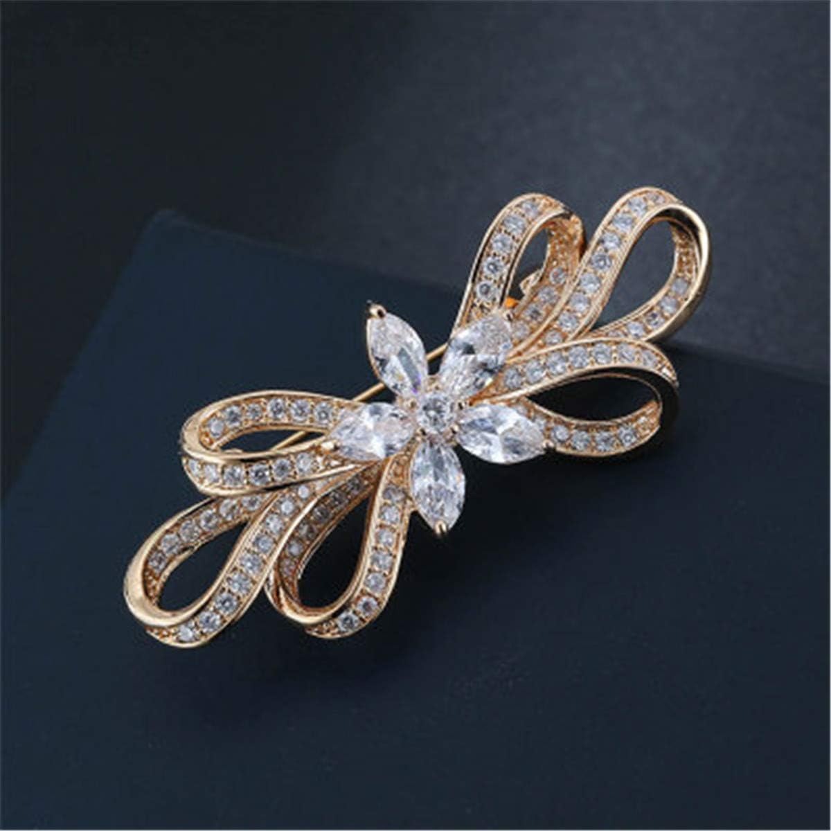 Moda y exquisito broche tridimensional con lazo circón venta de señoras ...