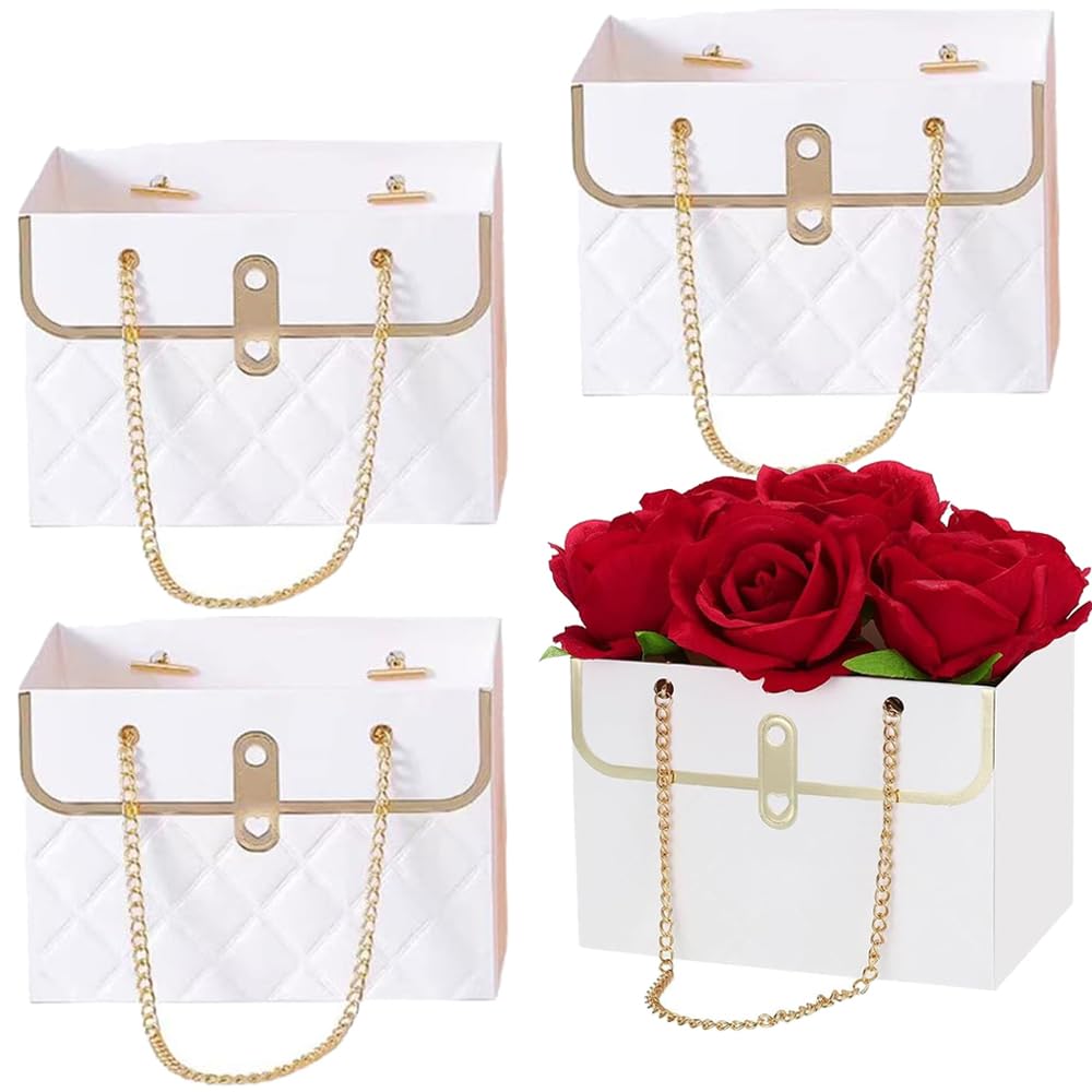 NADUSEP 4 PCS Flower Paper Gift Bag Bouquet Storage Bucket, Florist ...