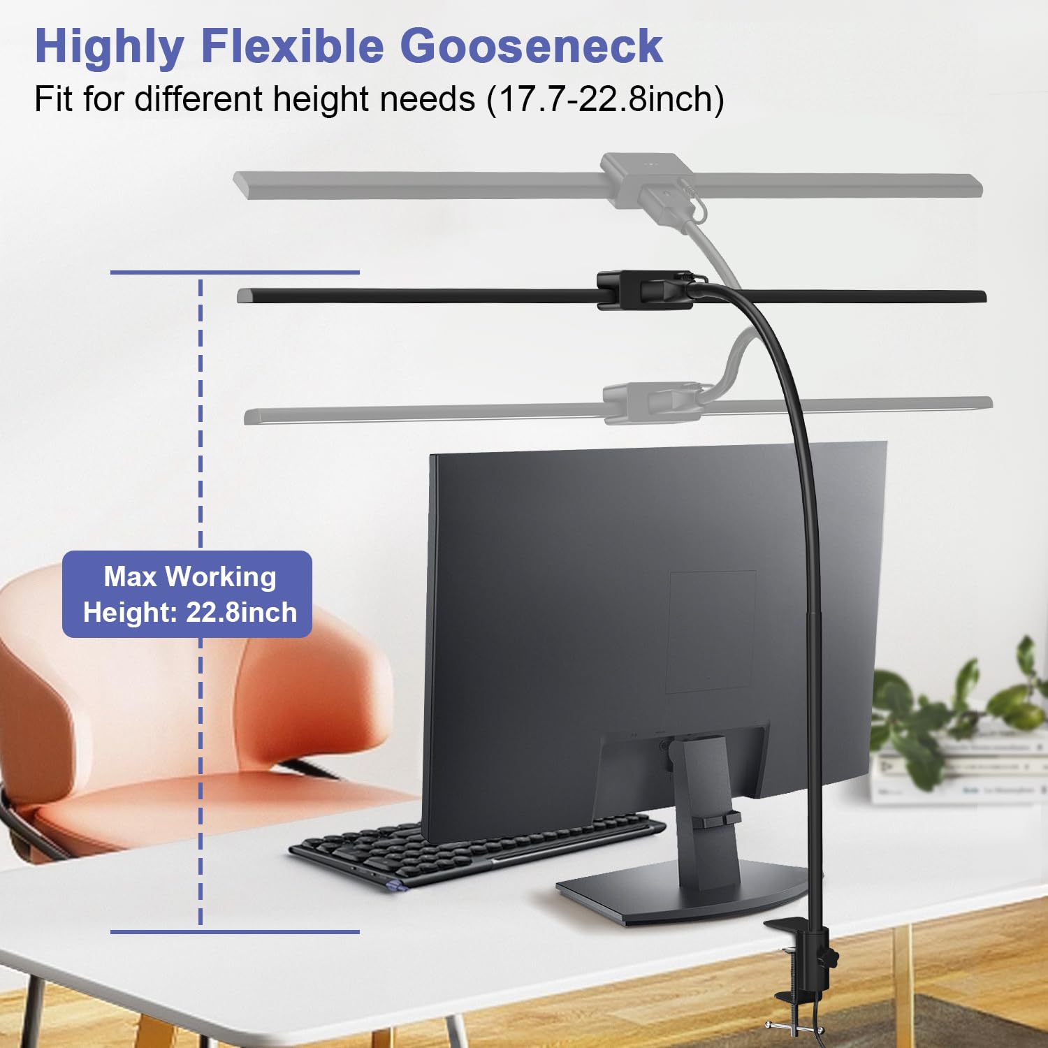 Mua EppieBasic Desk Lamp,24W Led Desk Lamps with Clamp,Double Head Desk ...