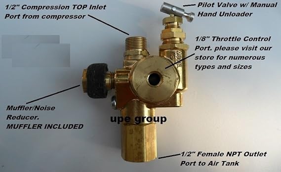 Air Compressor Pilot check valve unloader combination discharge 1/2 ...