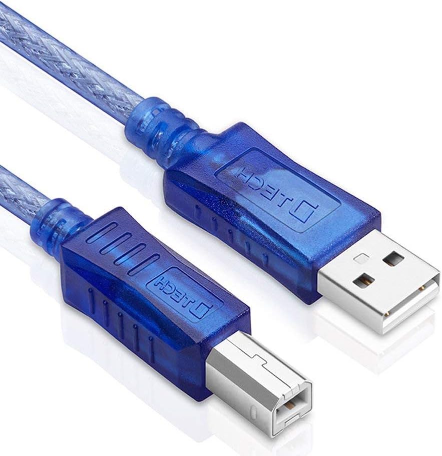 DTECH Shielded USB 2.0 Printer Cable 6ft a Male to b Male Data Transfer ...