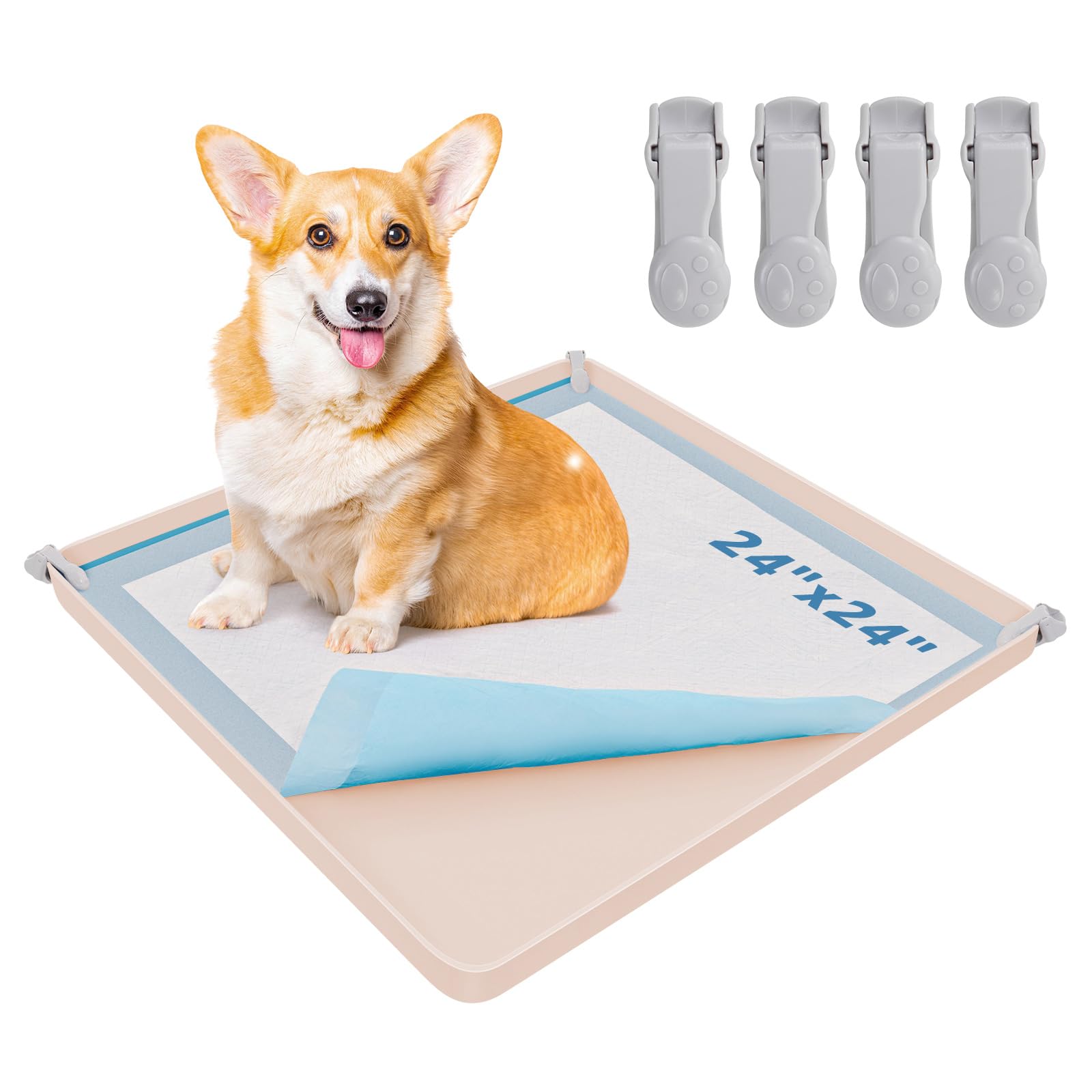 LOOBANI Dog Pee Pad Holder - Silicone Puppy Pad Holder - High Edge Dog ...